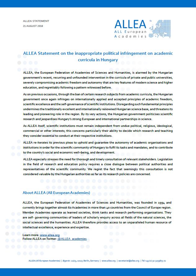 ALLEA | ALL European Academies