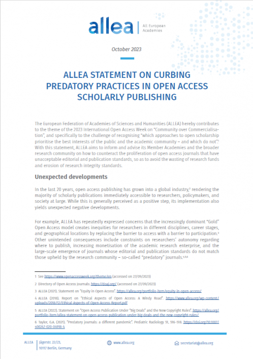 ALLEA Publications